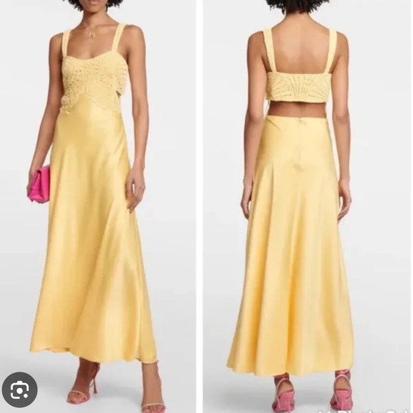 Jonathan Simkhai | Dresses | Simkhai Roberta Crochet And Satin Maxi ...